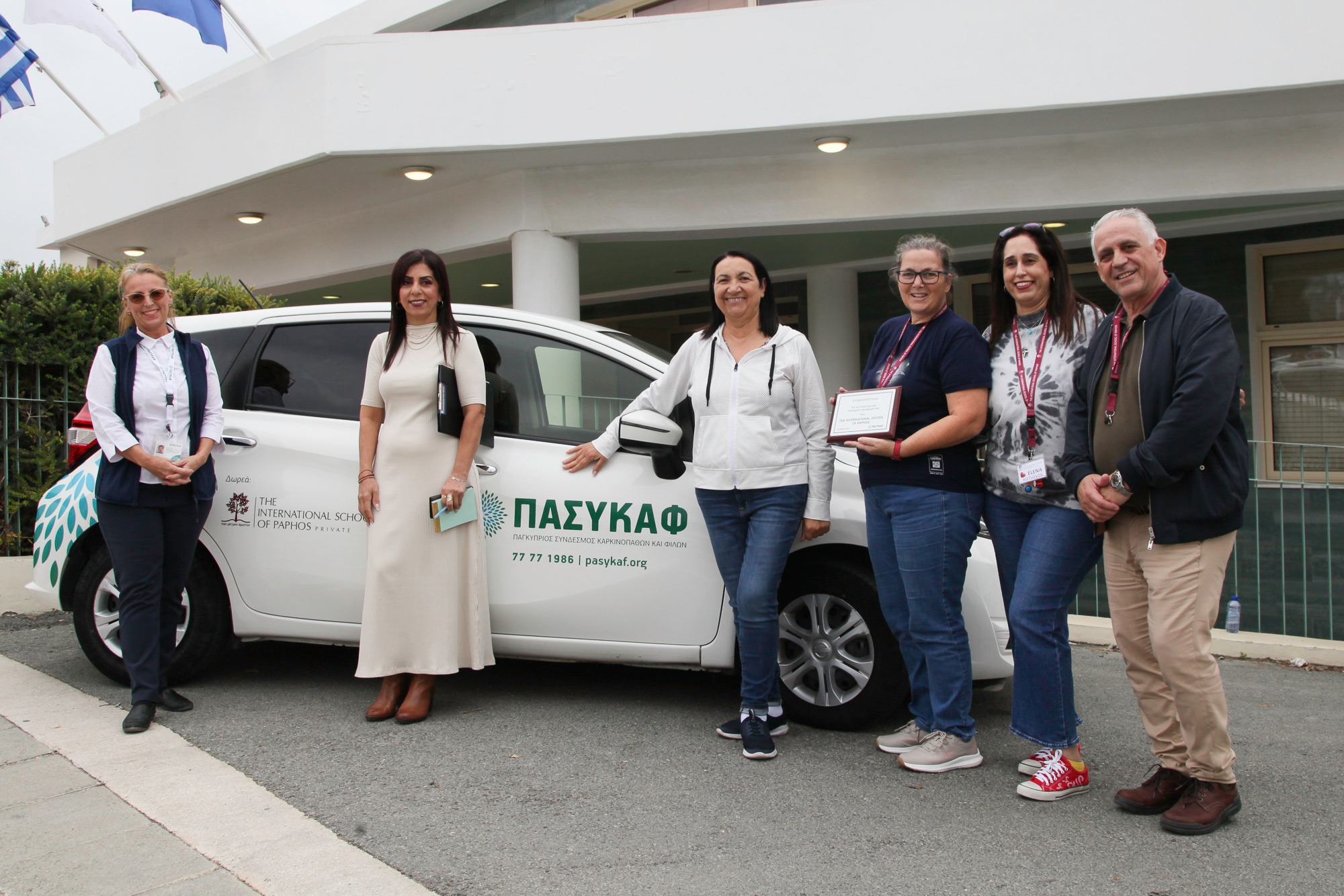 ISOP fundraising gifts PASYKAF with car for 24-hour care - The International School of Paphos